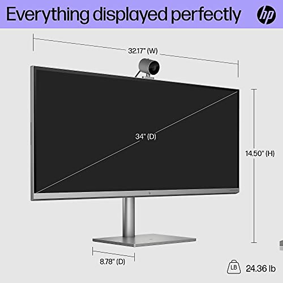 HP Envy 34 inch All-in-One Desktop PC, WUHD Display, Intel Core i5-12400, 16 GB RAM, 512 GB SSD, NVIDIA GeForce GTX 1650 Graphics, Windows 11 Home, 34-c1010 (2023),Silver