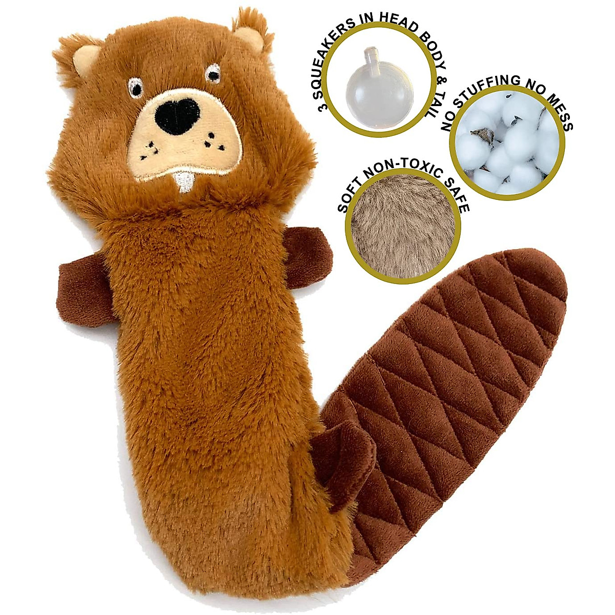 Jalousie 5 Pack Stuffingless Dog Squeaky Toys Dog Toy w/Durable Liner No Stuffing Dog Toy - Dog Toys Crinkle Paper Squeaker Toy for Medium Large Dogs (5 Pack - Color 4 - Squeaky)