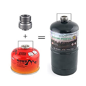 Campingmoon Camping Propane Stove Adapter, Input: En417 Lindal Valve Canister, Output: Propane Gas Stove, Camping Propane Gas Canister to 1lbs Propane Tanks/MAPP Tanks Converter. Z20