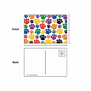Teacher Created Resources Colorful Paw Prints Postcard (4799), Multi