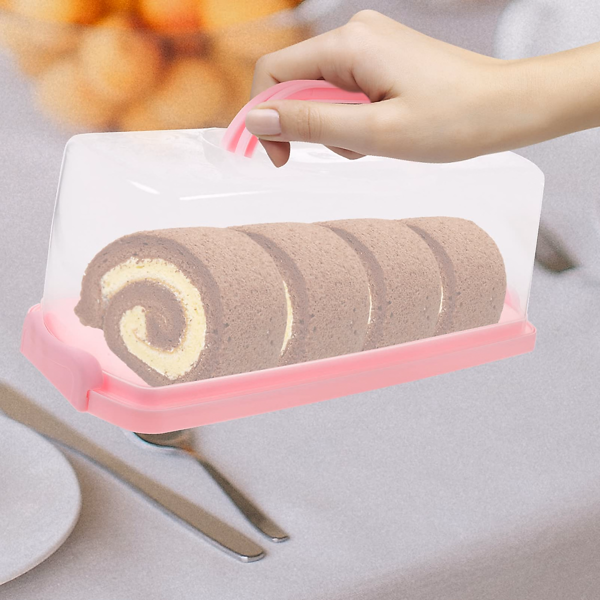 CALLARON Food Containers Cupcake Boxes Cake Carrier Plastic Cake Keeper Cake Containers with Dome Lids Cake Saver with Locking Lid for Cupcake Bread Food Containers Cupcake Boxes