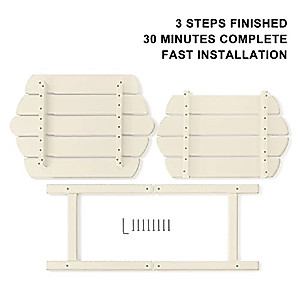 FERFALDER Adirondack Patio Table-2 Tier Outdoor Side Table White Balcony Table for Garden Pool