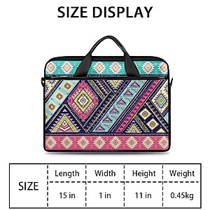Paisley Ethnic Mandala Laptop Computer Bag Waterproof Shoulder Messenger Bag 13-15 inch Durable Laptop Tote Bag with Shoulder Strap Handle Lightweight Crossbody Briefcase