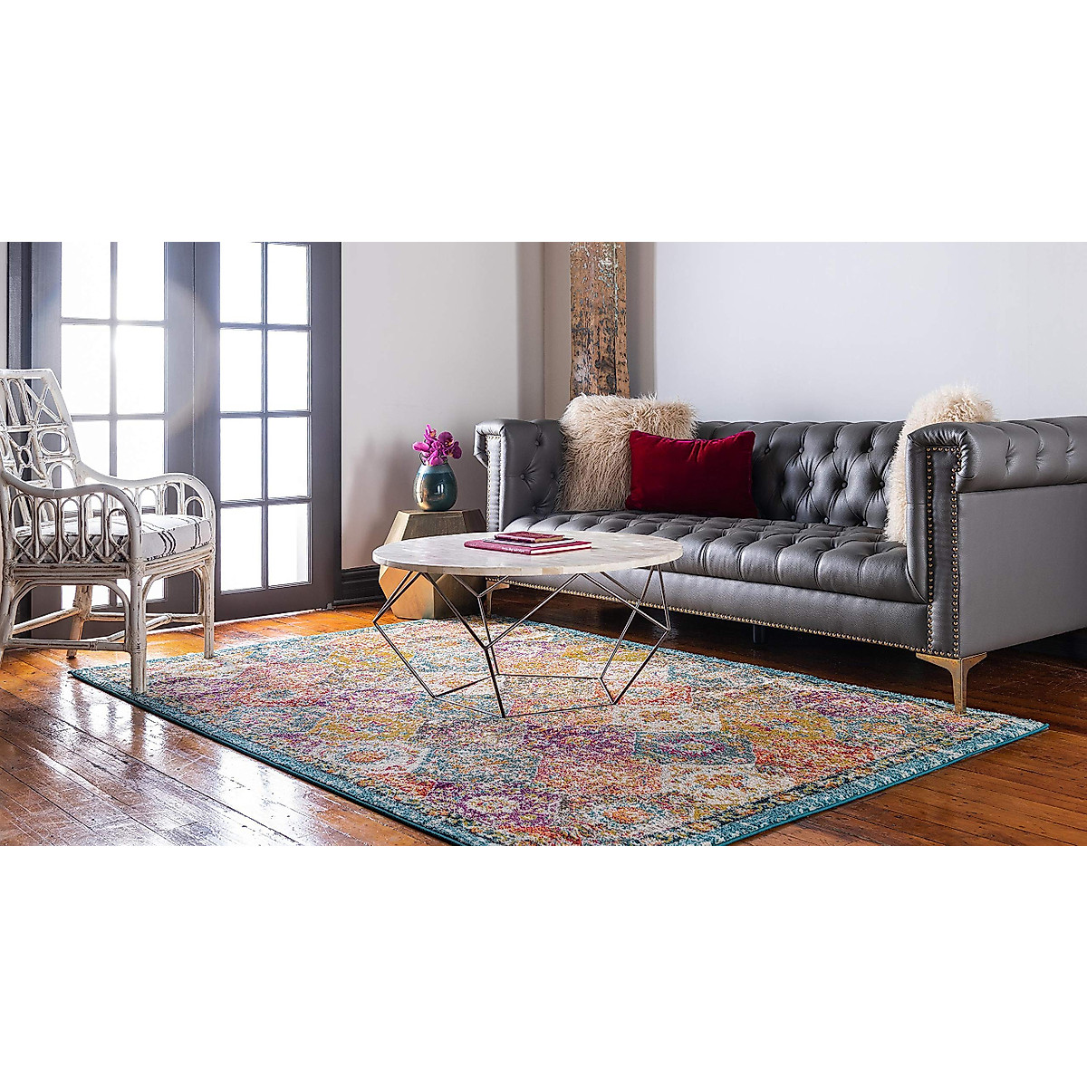 Unique Loom Penrose Collection Area Rug - Blake (9' 10" x 13' 11" Rectangle, Multi/ Blue)