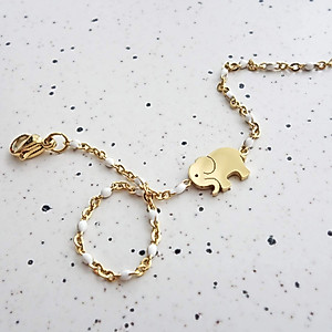 Strong Elephant Persevere 24k Gold Filled Bracelet 6.5-8 Inches