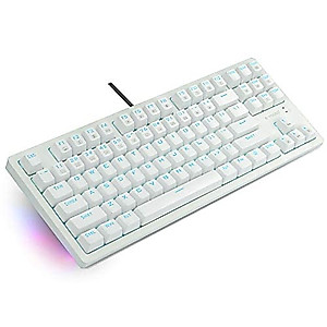Xceahu 60% Mechanical Gaming Keyboard Rainbow Backlit 87 Key - E-YOOSO K620 Blue Switches TKL Keyboards, White