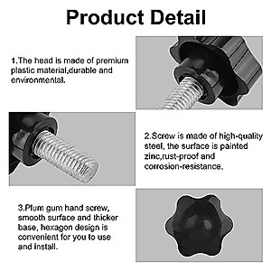 INCREWAY 6pcs M8x25mm Plum Blossom Shape Threaded Knurled Thumbscrew Grip Knobs Thumb Screw