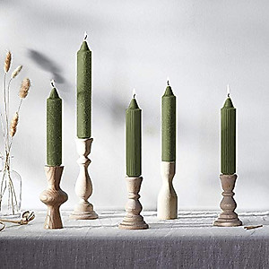 Root Candles 59772 Unscented Timberline Collenette 7-Inch Dinner Candles, 4-Count, Dark Olive