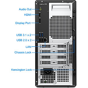 Dell Inspiron 3910 Mini-Tower Desktop Computer, Intel Core i7-12700, 64GB RAM, 2TB SSD NVMe + 1TB HDD, AX Wi-Fi, Bluetooth, SD Card Reader, HDMI, VGA - Windows 11 Pro (RENEWED)