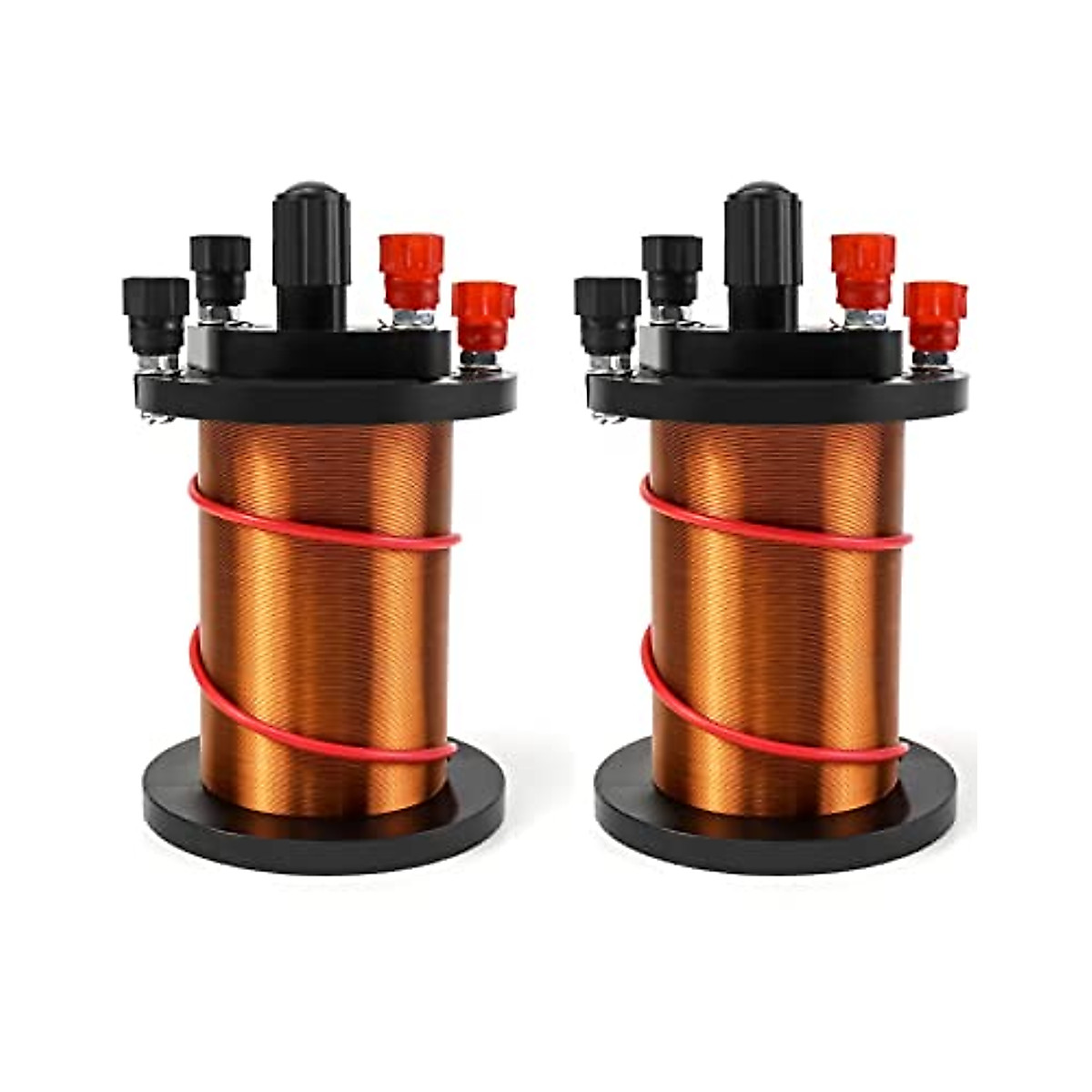 QWORK Demonstration Induction Coil with Primary Coil, Secondary Coil and Soft Iron Core Cylindrical Magnet for Physics Teaching, 2 Set