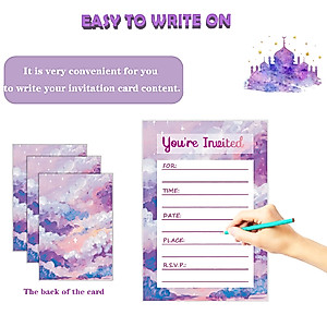 Raykeeplus Birthday Invitations Birthday Invitations Girl (20 Cards with 20 Envelopes) -Birthday Party Invitations for Girls, Kids, Adults, Party Supplies 6.3 Inches X 4.3 Inches-Watercolor