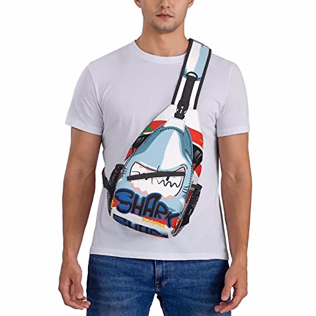 Shark Sling Bag Crossbody Women Men Travel Chest Backpack Leisure Sports Outdoor Running Hiking