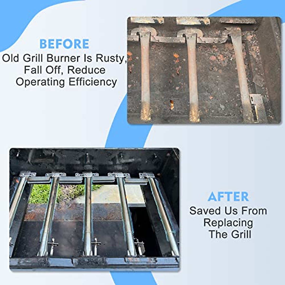 Adviace Replacement Parts for Members Mark GR2210601-MM-00 GR2298901-MM-00 5 Burner Gas Grill Models, GR2210601-MM-00 Burner, GR2210601-MM-00 Burners 5 Burner Tubes