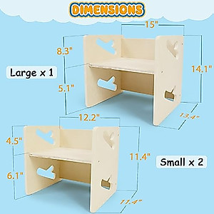 bbgroundgrm 3 Sets Toddler Table and Chair Set Solid Wooded Weaning Table and Chair Set Kids Montessori Furniture