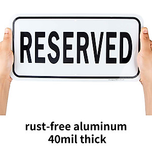 2 Pack Reserved Sign, 12"x 6" - .040 Aluminum Reflective Sign Rust Free Aluminum-UV Protected and Weatherproof