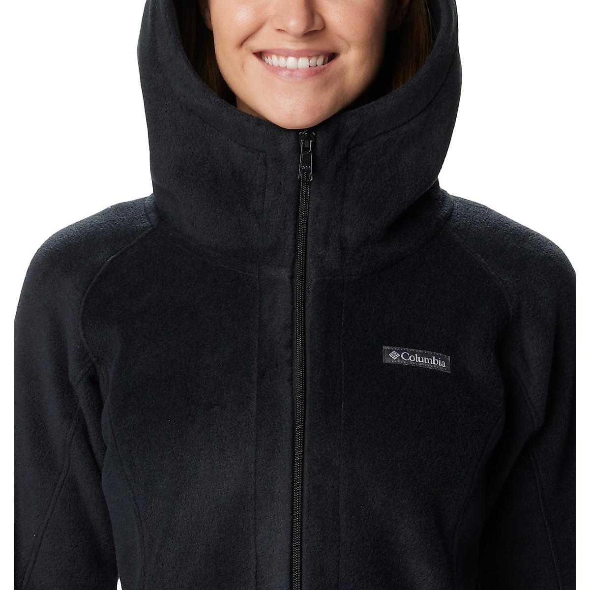 Columbia Womens Benton Springs II Long Full Zip Fleece Hoodie, Black, 3X