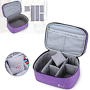 Luxja Double-Layer Sewing Accessories Organizer, Sewing Supplies Organizer for Needles, Thread, Scissors, Measuring Tape and Other Sewing Tools, Large/Purple