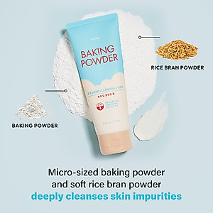 ETUDE Baking Powder B.B Deep Cleansing Foam, 5.4 fl.oz.(160ml) (21AD) | Perfect Cleansing and Peeling, Removes Pore Waste and Dead Skin Cells, Korean Skin Care, Kbeauty, Perfect for Gift