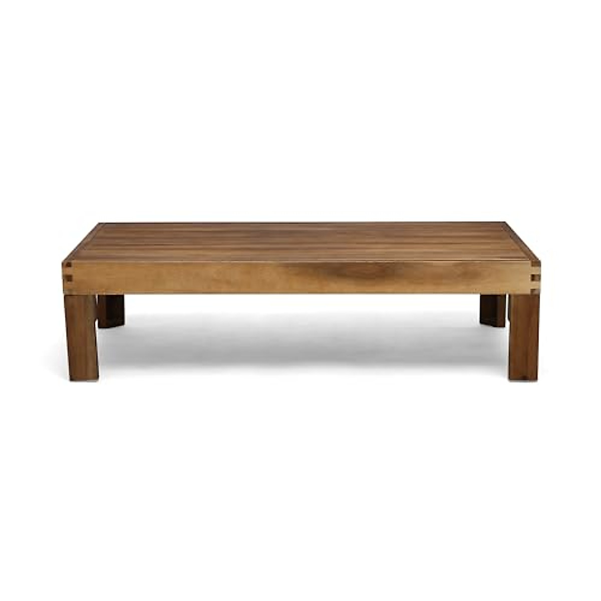 Christopher Knight Home Alice Outdoor 5 Piece Acacia Wood Sofa Set, Teak Finish, Beige