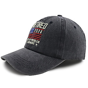 Retirement Gifts for Men Women, Retired 2024 Not My Problem Anymore with American Flag Hat, Happy Retirement Party Decorations Baseball Cap, Birthday Gift for Veterans Dad Mom Grandpa Grandma Friend