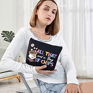 BWWKTOP Mrs. Potts And Chip Makeup Bag Beauty Beast Inspired Gifts All That And A Bag Of Chips Makeup Zipper Pouch Bag Chip Merchandise (Bag Of Chips BL)