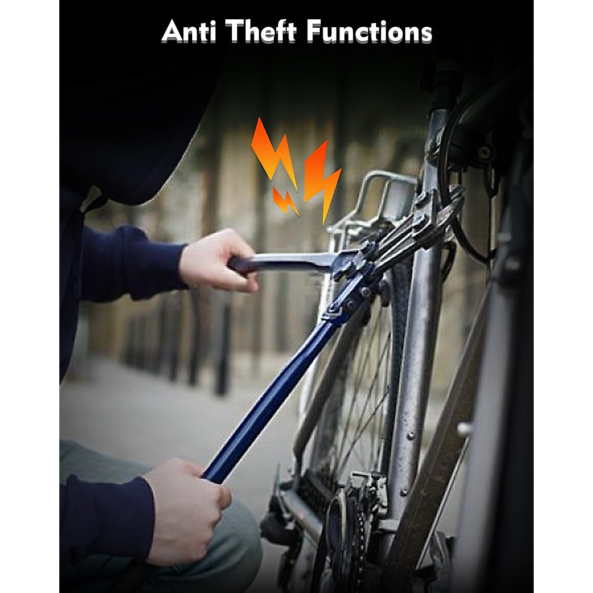 Wind&Moon Electric Bike Bell, Anti-Theft Alarming 80-130DB Adjustable Scooter Horn, Bicycle Bell with USB Rechargeable, IPX6 Waterproof, for Adults Kids Mountain Bike Bells Cycling Warning Horn