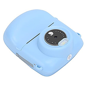 Kids Camera, Digital Camera Print Instant Camera 1080P 2.4 Inch Screen Video Camera, 2 Rolls of Printing Paper, 6 Colors Brush Pen Gift for 3-10 Years Age Girls Birthday Kids Toys(Blue)
