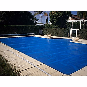Harris C.R.S. Heat Retention Solar Covers for In-Ground Swimming Pools | Retain Sun/Solar Heat by Lowering Your Evaporation Rate Up to 75% | (14' x 28', Heavy Series Blue)