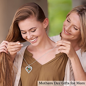 Mom Gifts Mom Birthday Necklace, Sterling Silver Mom Birthstone Jewelry Mom Mothers Valentines Day Gifts for Mom Christmas Birthday Gifts for Mom March Birthstone Blue Aquamarine Necklace Jewelry