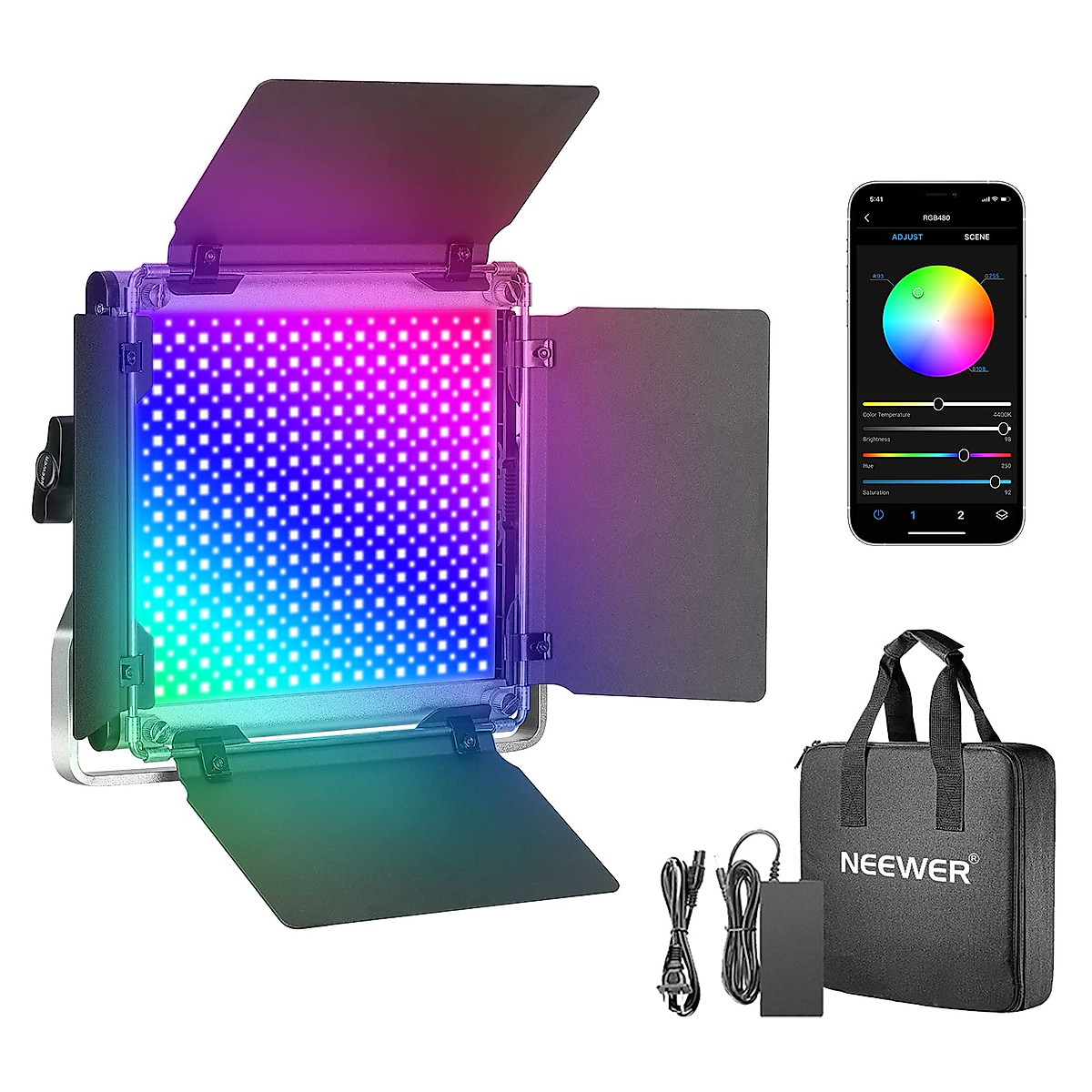Neewer 480 RGB Led Light with APP Control Metal Shell for Photography