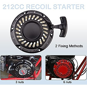 Pull Recoil Starter for Predator 212cc 6.5HP 7HP OHV Engine Go Cart Pit Bike Generator Lawnmower Pull Start Assembly for Honda Clones Recoil Starter Generator Coleman Champion 196cc 224cc 159cc