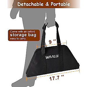 Waaliji 22.5 Inch Portable Plug Fire Pit for Camping, Detachable Outdoor Wood Burning Firepit with Carrying Bag for Outside Patio Heating, Picnic, Bonfire and BBQ, Vertical Hollow Style