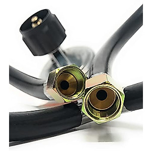 Madol Y-Splitter with 2 Hoses for type1 Propane Tanks [2561] Fits Most LP Gas Grill, Heater & Fire Pits Dual Hose Assembly -Regulador de propano de Baja presión con dos mangueras Y-Splitter