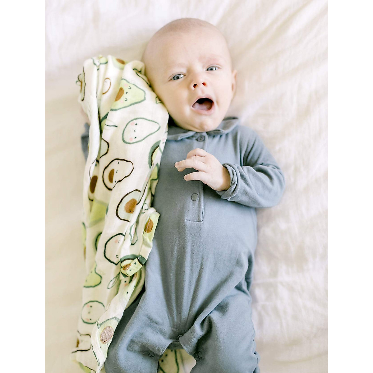 Loulou Lollipop Soft Baby Swaddle Blanket Muslin Wrap Receiving Blanket for Newborn to Toddler Girl and Boy, Large 47” by 47” - Avocado…