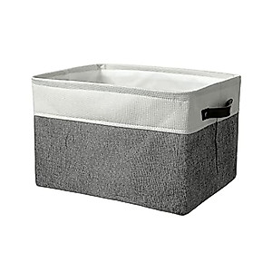 MINISO Fabric Storage Bins Collapsible Storage Organizer with Reinforced Handles for Home, Office, Bedroom, Nursery, and Closet (15"x11"x9")