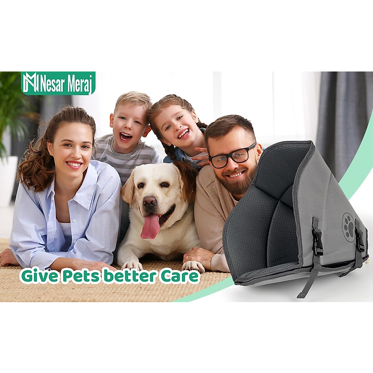 Superior Strong Oxford Cotton Lining Adjustable Buckle Pet Friendly Waterproof Secure Fit Soft & Protective Dog Cone Collar for Grooming, After Surgery Recovery, Rashes Protection (Extra Large), Gray