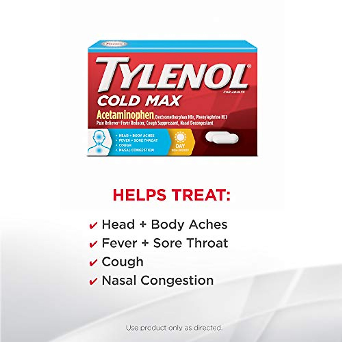 Tylenol Cold Multi-Symptom Relief Caplets, 24 Count