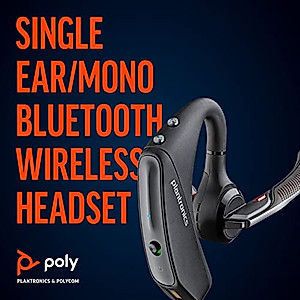 Plantronics - Voyager 5200 UC (Poly) - Bluetooth Single-Ear (Monaural) Headset - USB-A Compatible to connect to your PC and/or Mac - Works with Teams, Zoom & more - Noise Canceling
