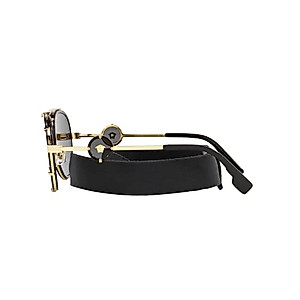 Versace VE 2232 143887 Black Metal Aviator Sunglasses Grey Lens