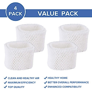 cherliyy 4 Pack WF2 Humidifier Replacement Filters Compatible with/Replacement for Filters Vicks & Kaz 3020, V3100, V3500, V3500N, V3600, V3800, V3850, V3900, ECM-250i, ECM-500, WA-8D
