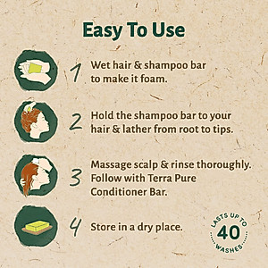 Terra Pure Shampoo Bar | Oil Infused by 1-Shoppe | Plastic Free, Soap Free, Vegan, Plant Based, Sustainable, Eco-Friendly, & Zero Waste