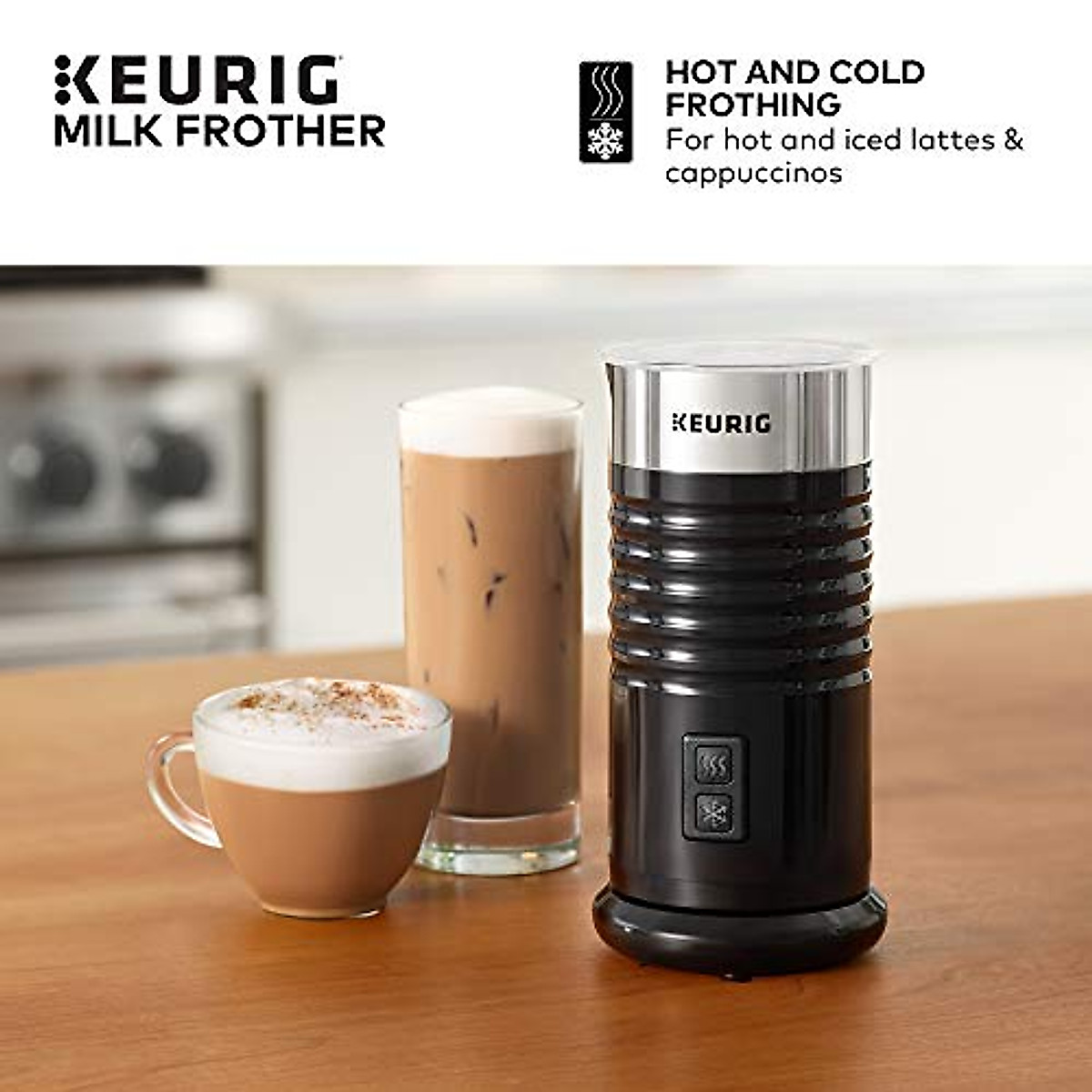 Keurig K-Mini Single-Serve K-Cup Coffee Maker, Black and Keurig Standalone Milk Frother, Black