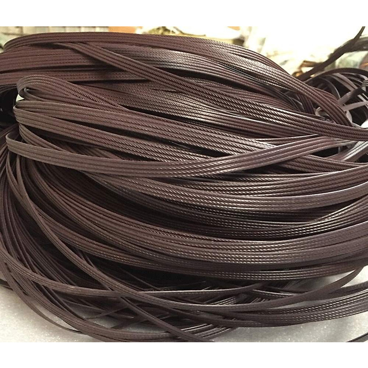 CTK Brown Flat Synthetic Rattan Repair Materials, Plastic Rattan Wicker Repair Tools, Wicker Garden Furniture Repair, Used for Weaving and Repairing Chairs, Tables, Storage Baskets (Coffee Purple)