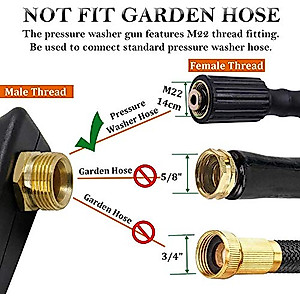 GDHXW X-999 High Pressure Wash Gun Snow Foam Lance Foam Cannon Foam Blaster with M22-14mm Thread 5 Pressure Washer Nozzles