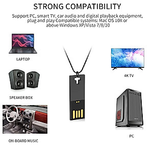 USB Flash Drive- Thumb Drive Memory Stick Pen Drive 128GB Necklace Metal Style Keychain Design (128.gb, Gun Color)