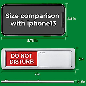 Privacy Sign, Do Not Disturb/Welcome Sign for Home Office Restroom Conference Hotles Hospital, Privacy Slide Door Sign Tells Whether Room in Vacant or Occupied, 7'' x 2'' Indicator - Silver