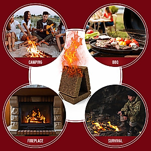 Fire Starter 144 Squares, Upgrade Larger Size Fire Starters for Fireplace, Wood Stove, Campfires, Grill,Indoor, 15 Mins Long-Lasting Burn Waterproof BBQ Fire Starter Cubes