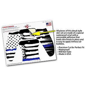 WraptorSkinz Skin Wrap compatible with Sony PS5 DualSense Controller Brushed USA American Flag Blue Line (CONTROLLER NOT INCLUDED)