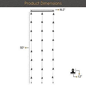 You Have Space WAJER Picture Hanging Kit with 24 Magnetic Clips for Pictures, Polaroids, Kids Crafts and Artwork, Metal Black