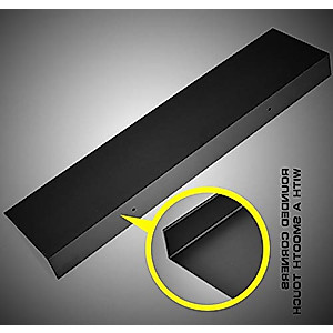 FHY Black Metal Wall Mounted Floating Shelves Ledge,Space Saving Rustproof Aluminum Bathroom Shelf Wall Mount Shelving Extra Strong Floating Shelves Storage Rack(60CM,Pack of 1pcs)
